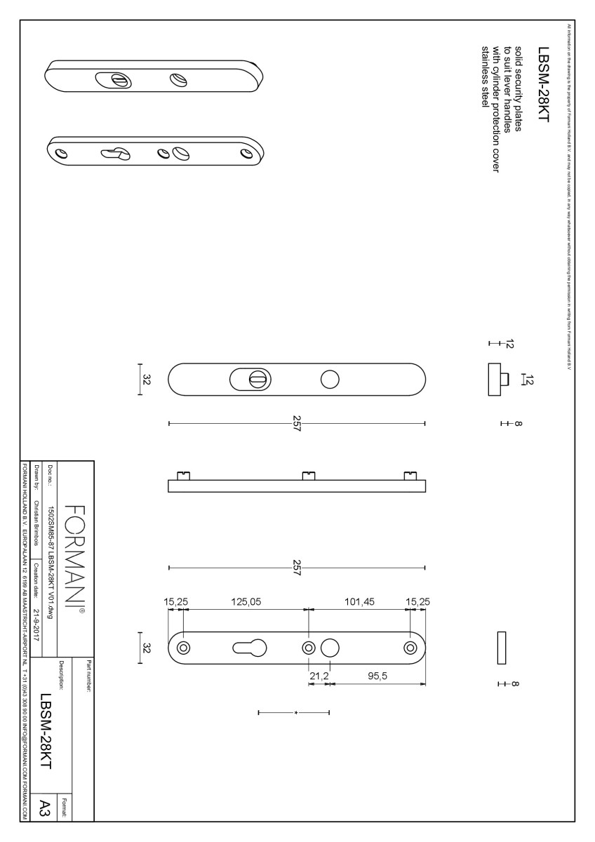 LBSM-28KT Y92 - solid security plates with cylinder protection to suit ...
