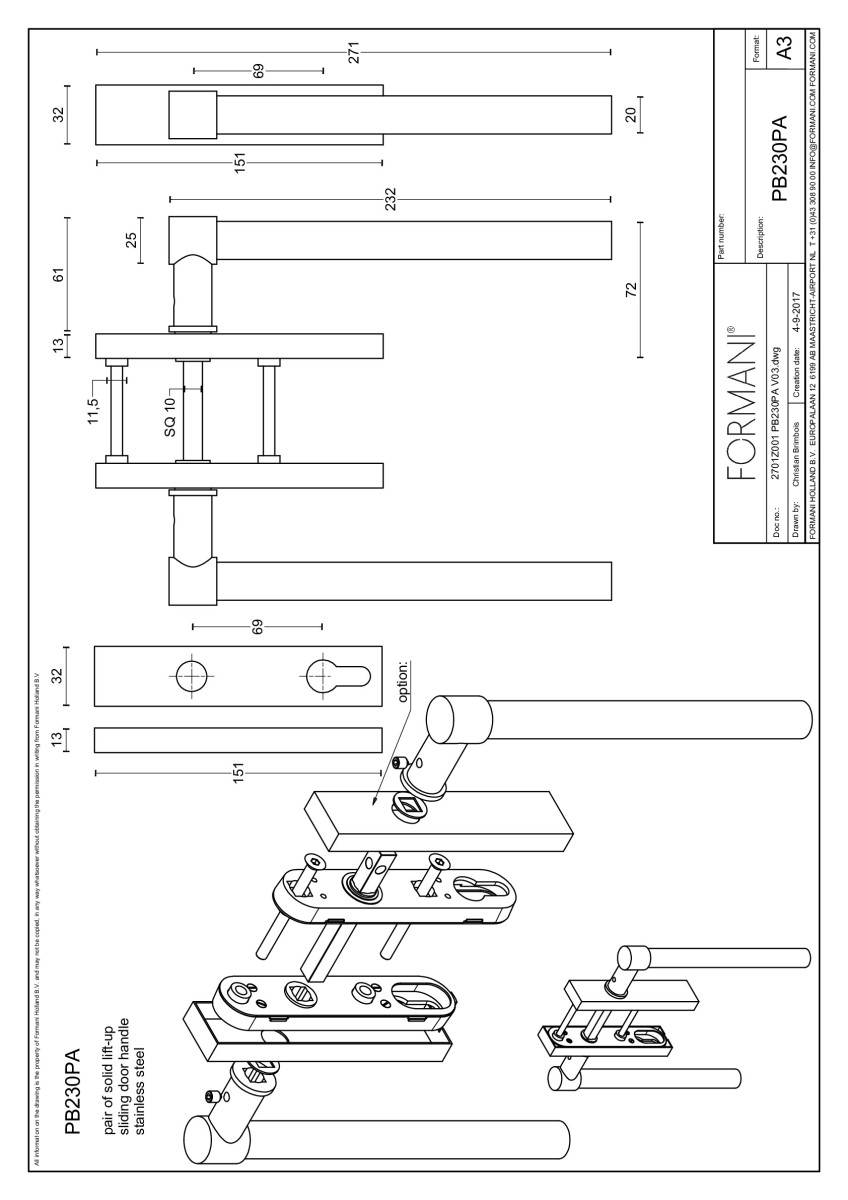 PB230Y - solid set internal lift-up sliding door handle porfile ...