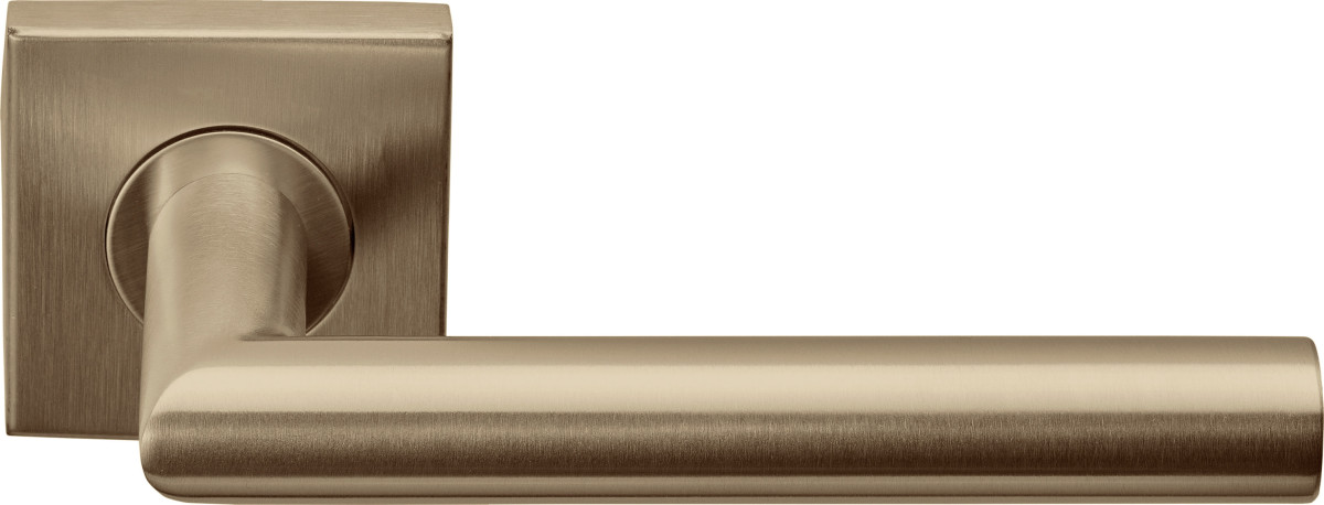 LB2-19BSQR53 - sprung door handle on square rose PVD light bronze - Formani