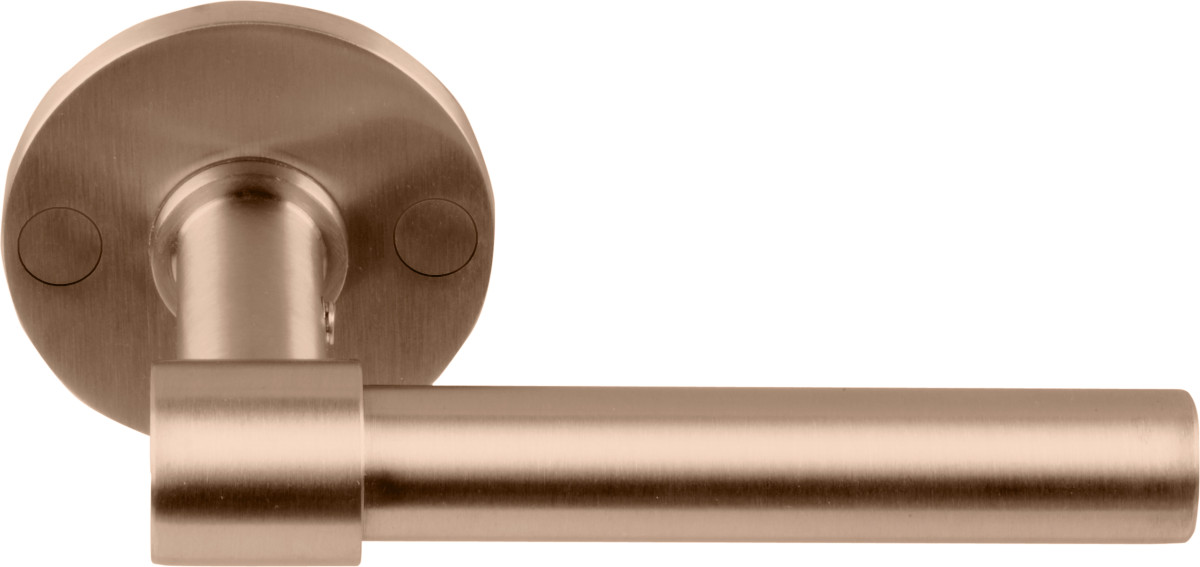 PBL15/50 - solid double sprung door handle on rose PVD light bronze ...