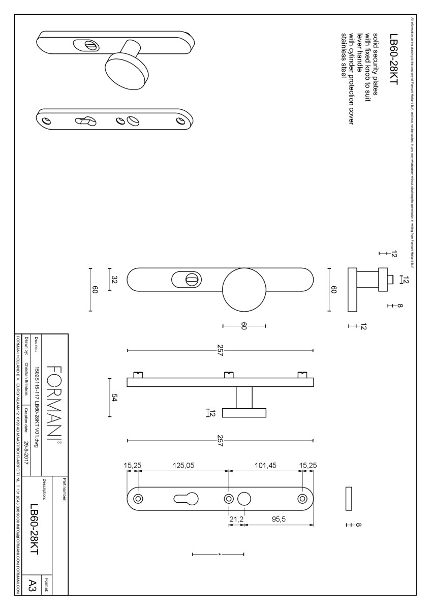 LB60-28KT Y92 - plaques de sécurité massives PVD avec protection de ...