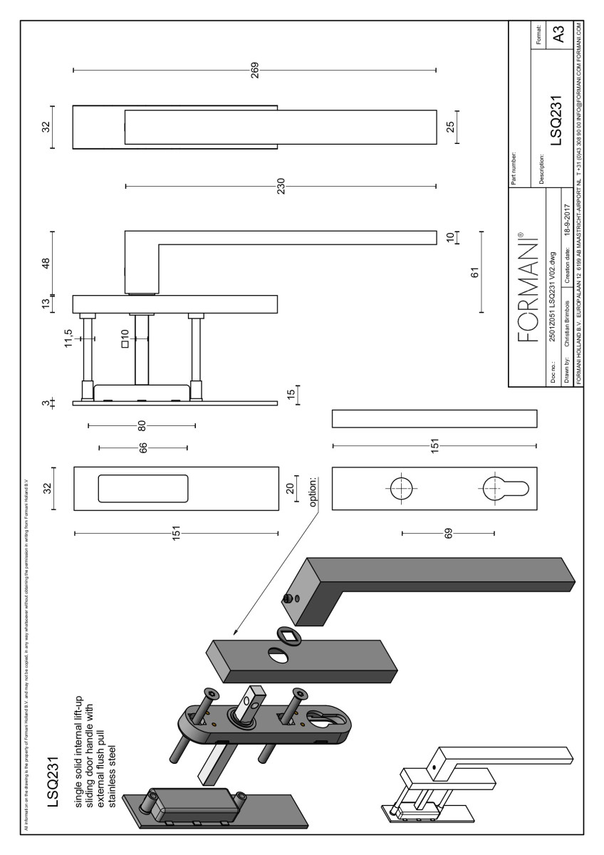 LSQ231 - solid set internal lift-up sliding door handle satin black ...