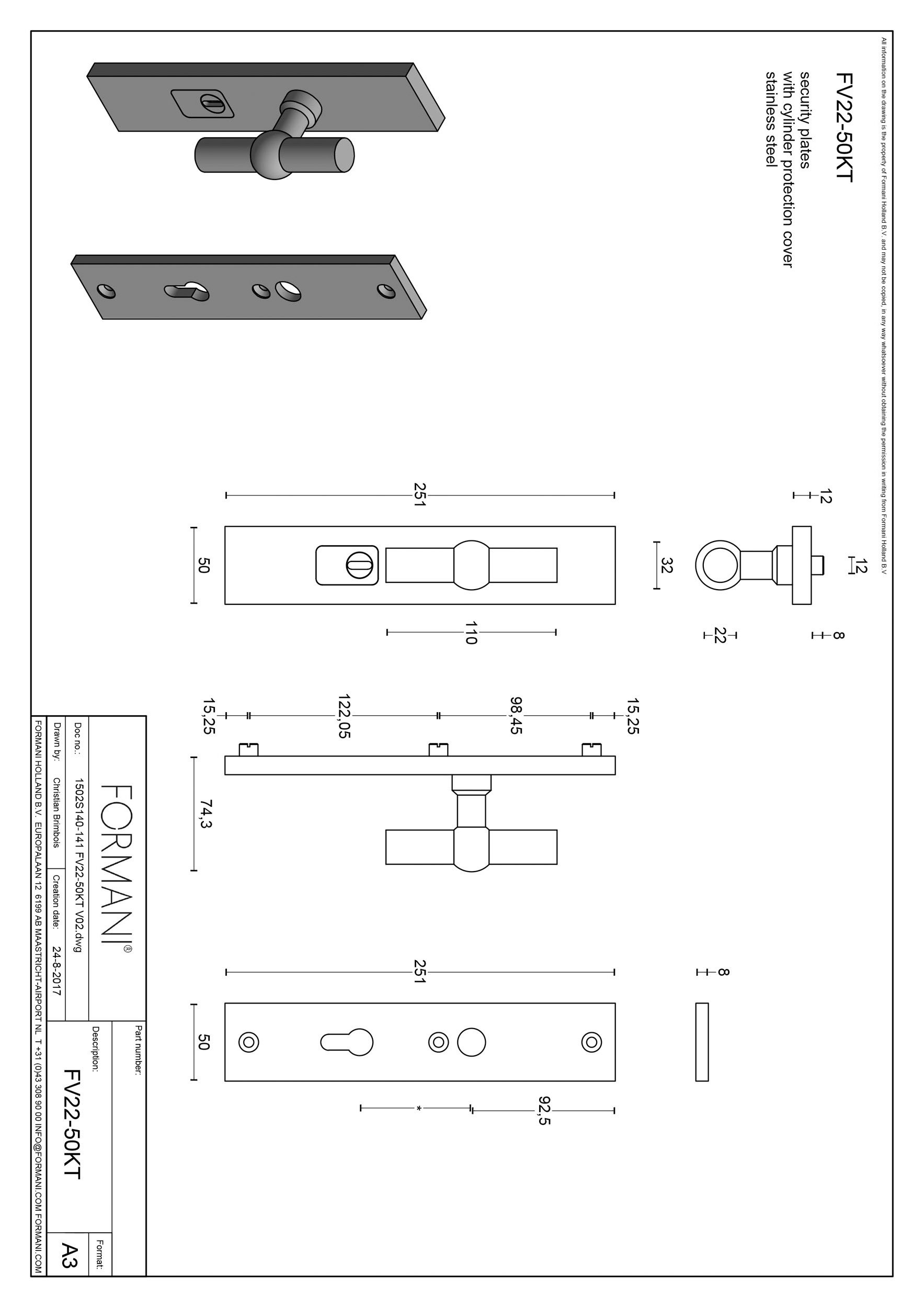 FV22-50KT Y72 - massieve veiligheidsschilden met kerntrekbeveiliging ...